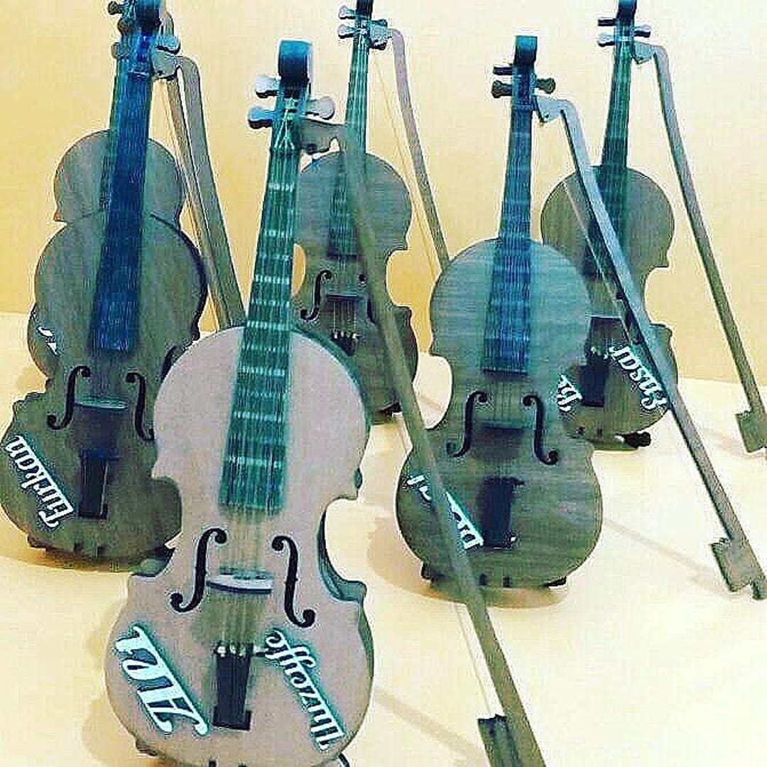 3D Wooden Violin Laser Cut File | DXF, SVG, PNG, Pdfdecorative Musical ...