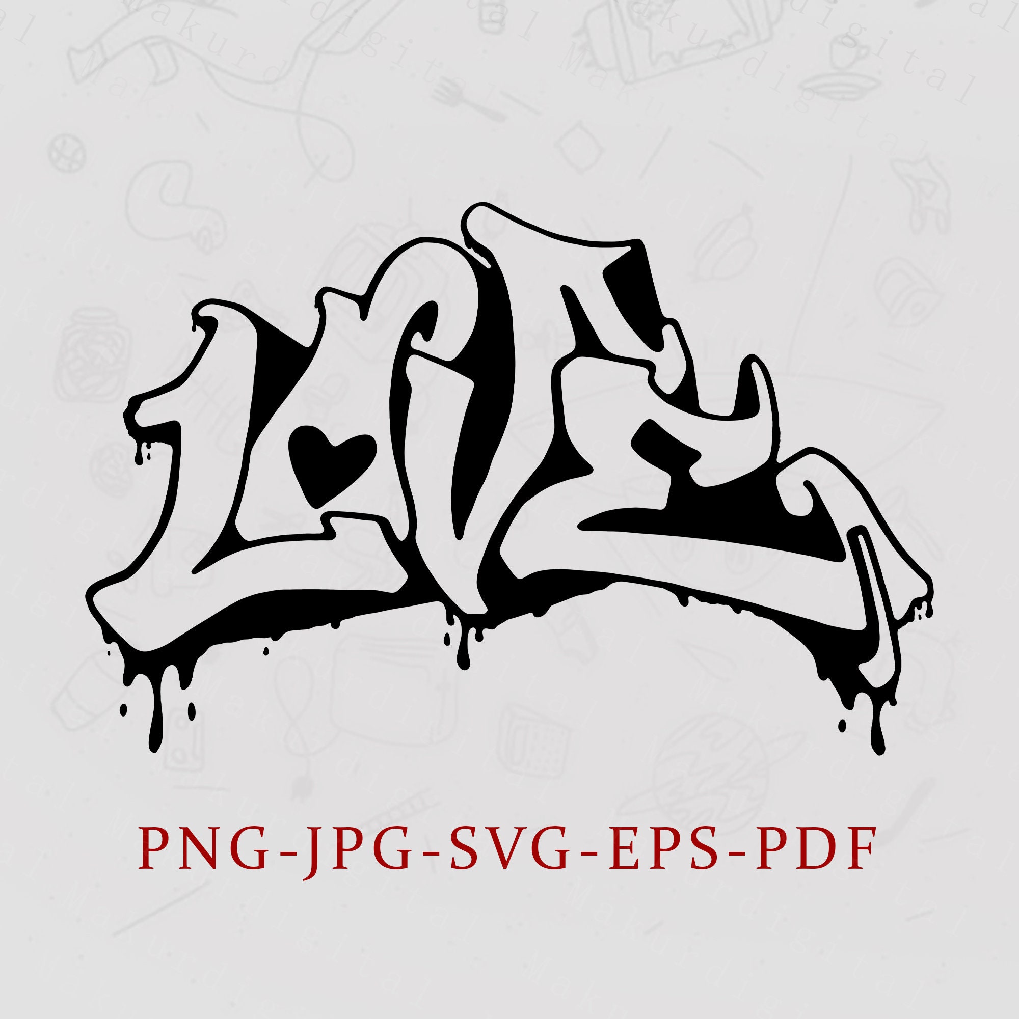 Love In Graffiti Letters In Black And White
