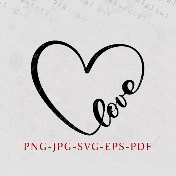 Heart Love Svg Bundle Hearts Digital Doodle Heart Download - Etsy