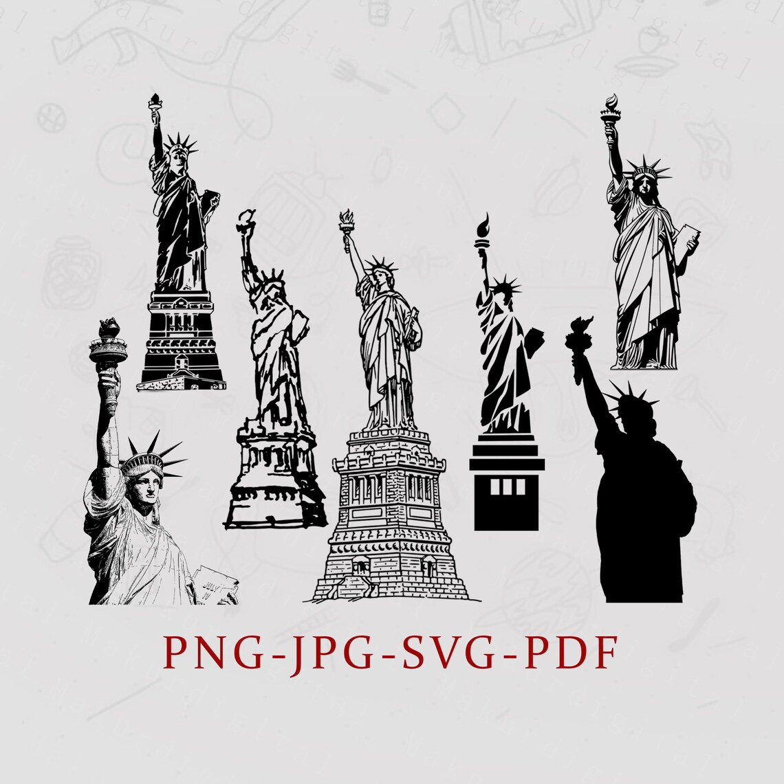 Statue of Liberty Svg, New York Svg, Instant Digital Download Jpeg Png ...