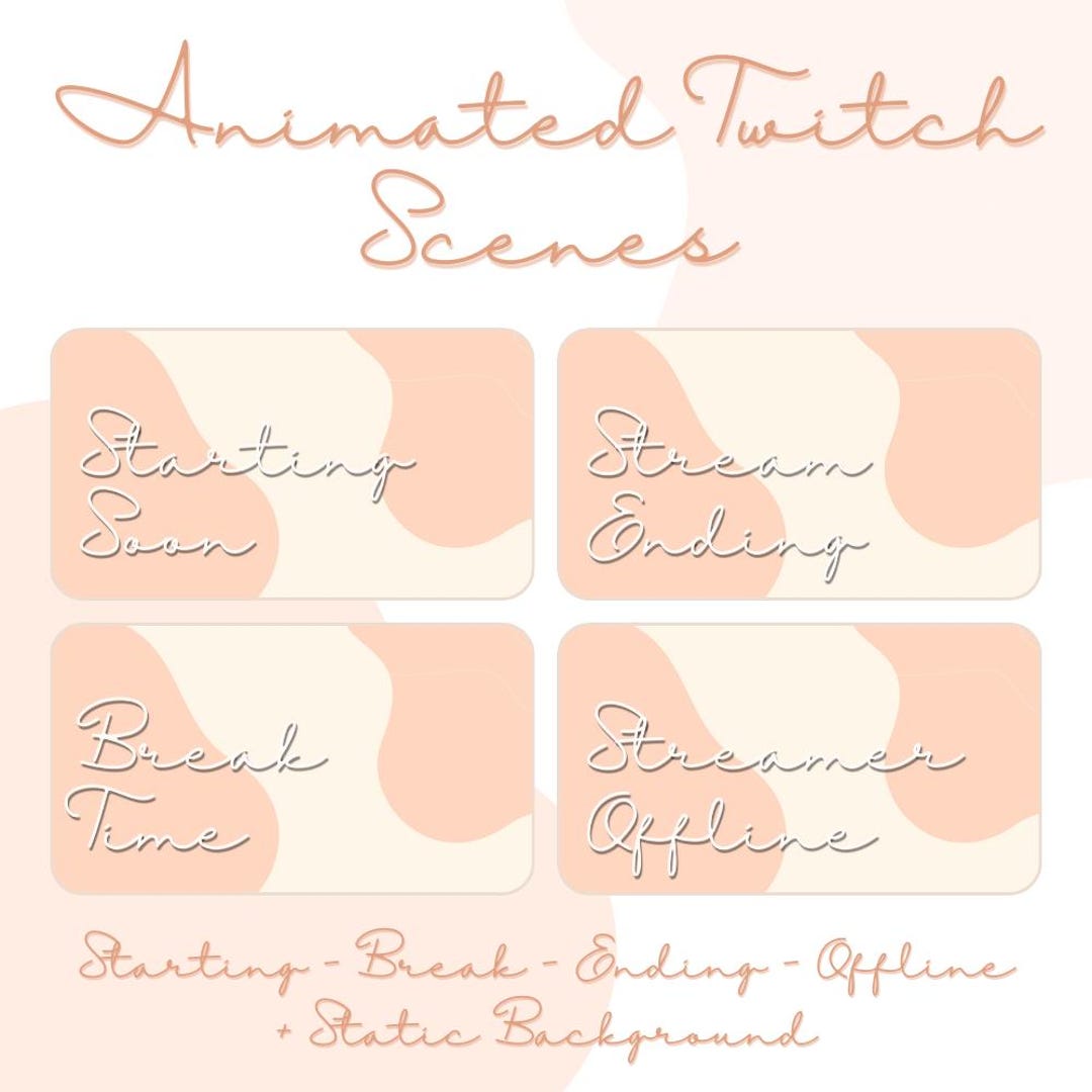 Animated Peach Streaming Scenes - Starting Soon, Be Right Back, Stream ...