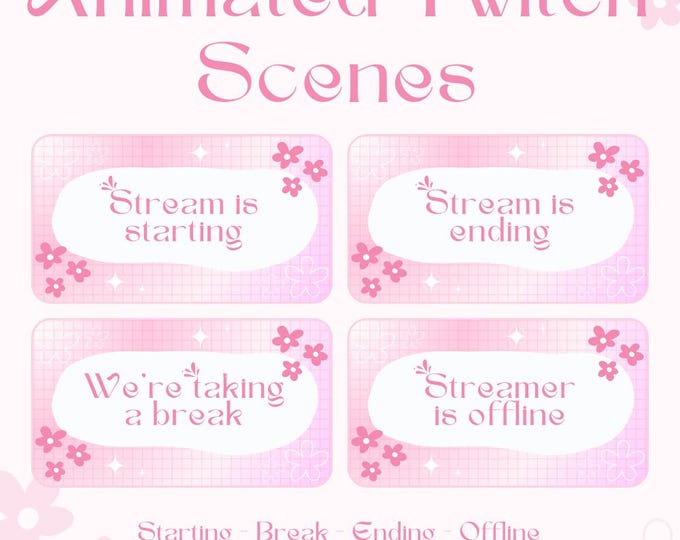 Animated Twitch Screens, Cute Pink Room & Pink Switch Stream Scenes ...