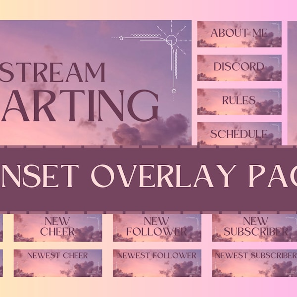 Sunset Twitch Overlay - Etsy