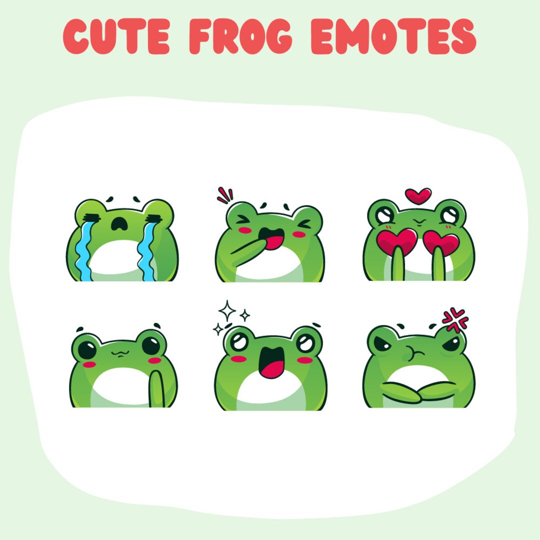 Cute Animal Emotes Pack - Frog - Etsy