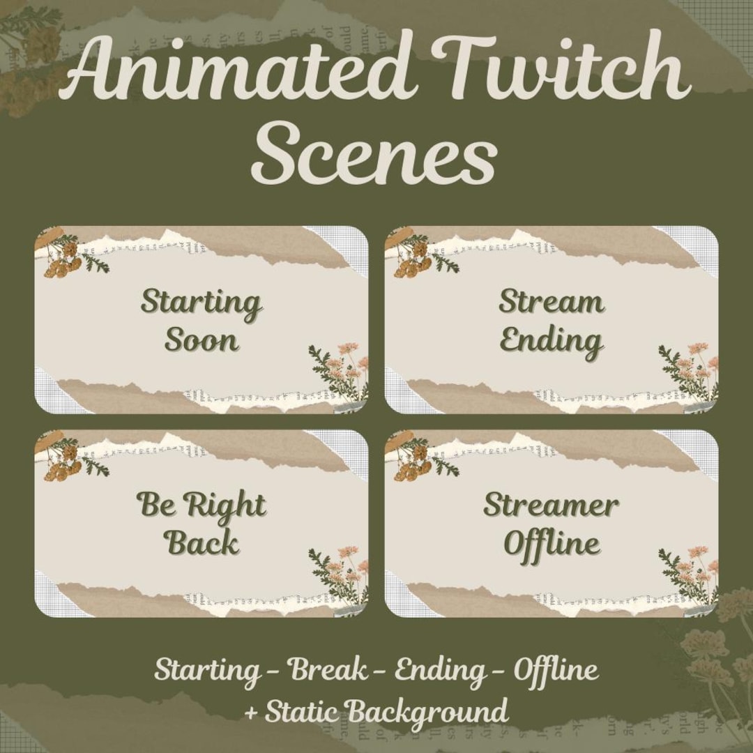 Animated Scrapbook Streaming Scenes - Starting Soon, Be Right Back ...