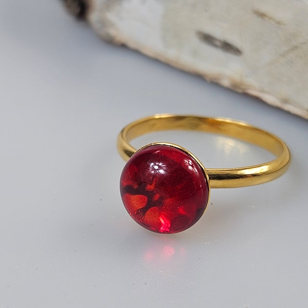 Amber Engagement Ring - Etsy