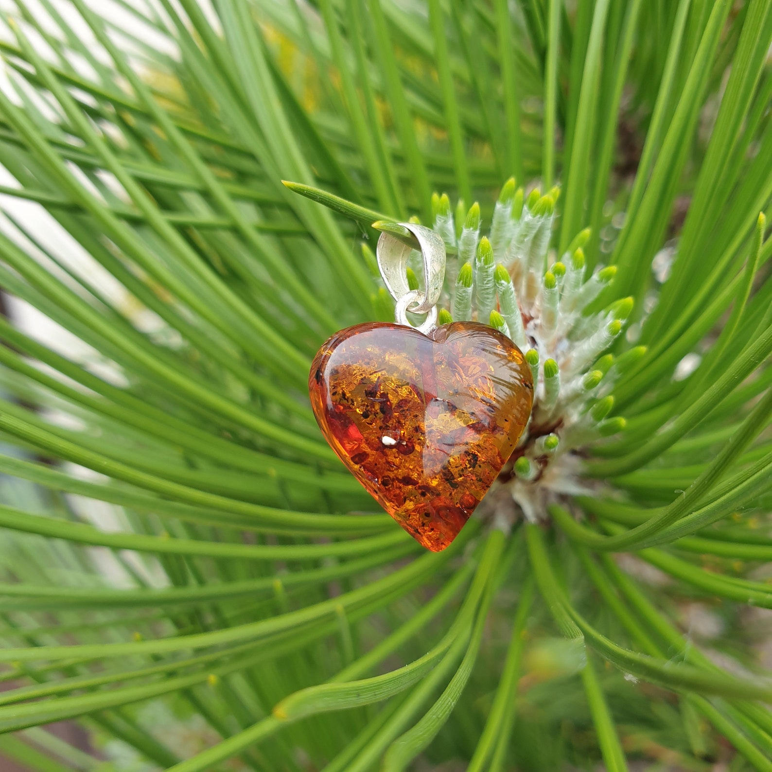 Small Amber Heart Pendant, Love Pendant, Tiny Amber Pendant, Handmade ...