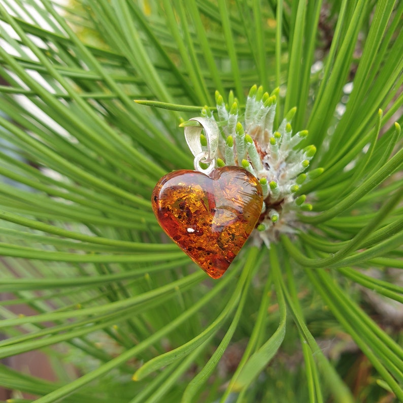 Small Baltic Amber Heart Pendant, Handmade Love Jewelry - Etsy