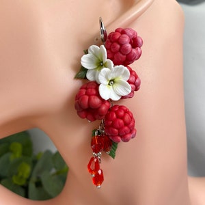 Berry Jewelry Set Blossom Raspberry Bracelet and Earrings Berry ...