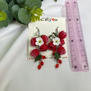 Berry Jewelry Set Blossom Raspberry Bracelet and Earrings Berry ...