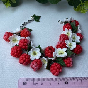 Berry Jewelry Set Blossom Raspberry Bracelet and Earrings Berry ...
