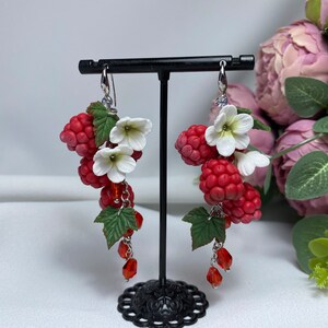 Berry Jewelry Set Blossom Raspberry Bracelet and Earrings Berry ...