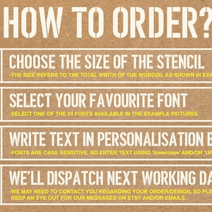 Custom Text Stencil | Personalised Word or Name Stencil | Reusable ...
