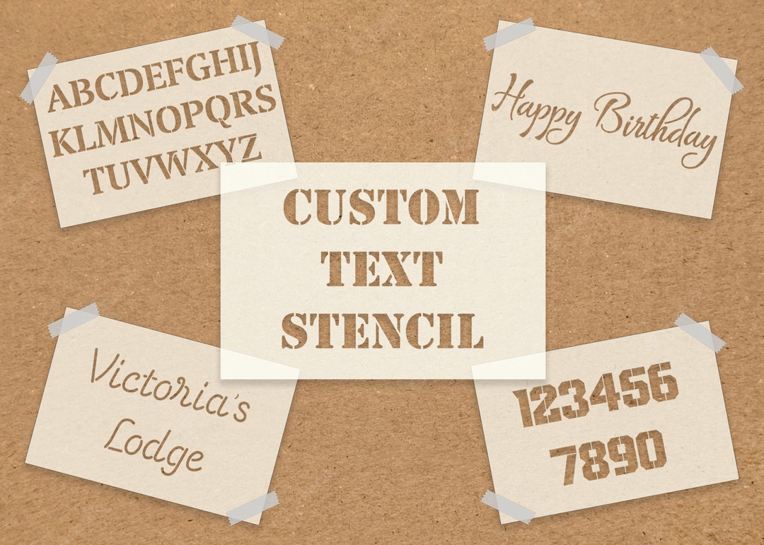Personalised Custom Text Stencils, Custom Word Stencils, Custom Name ...