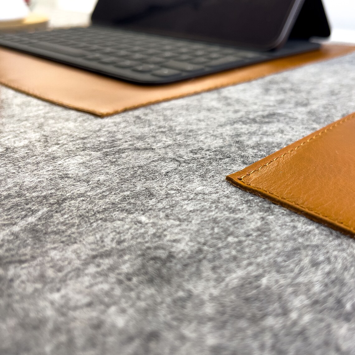 Genuine Felt&leather Grey Desk Mat Best Office Keyboard Mat - Etsy