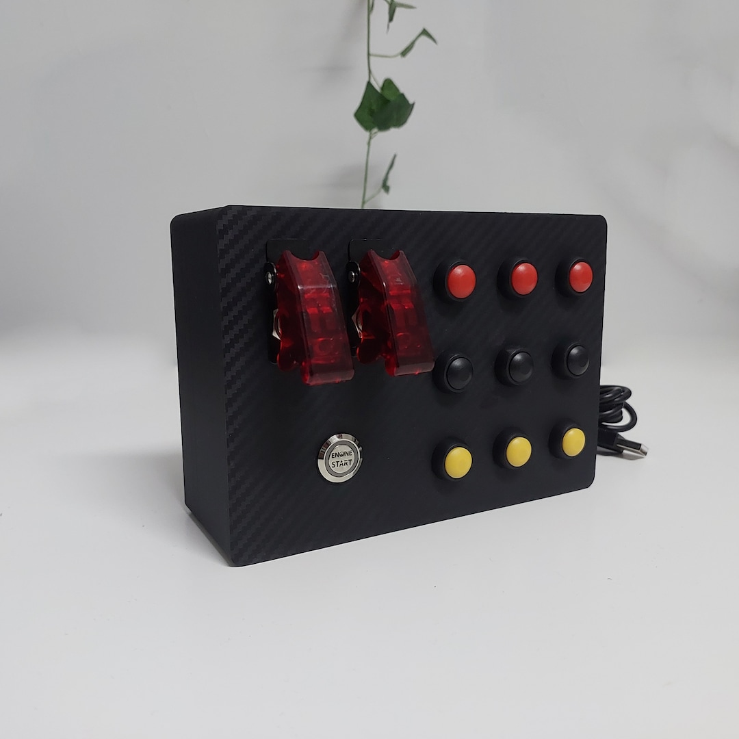 Button Box for Sim Racing & Simulator Games, Plug and Play, On/off Led ...