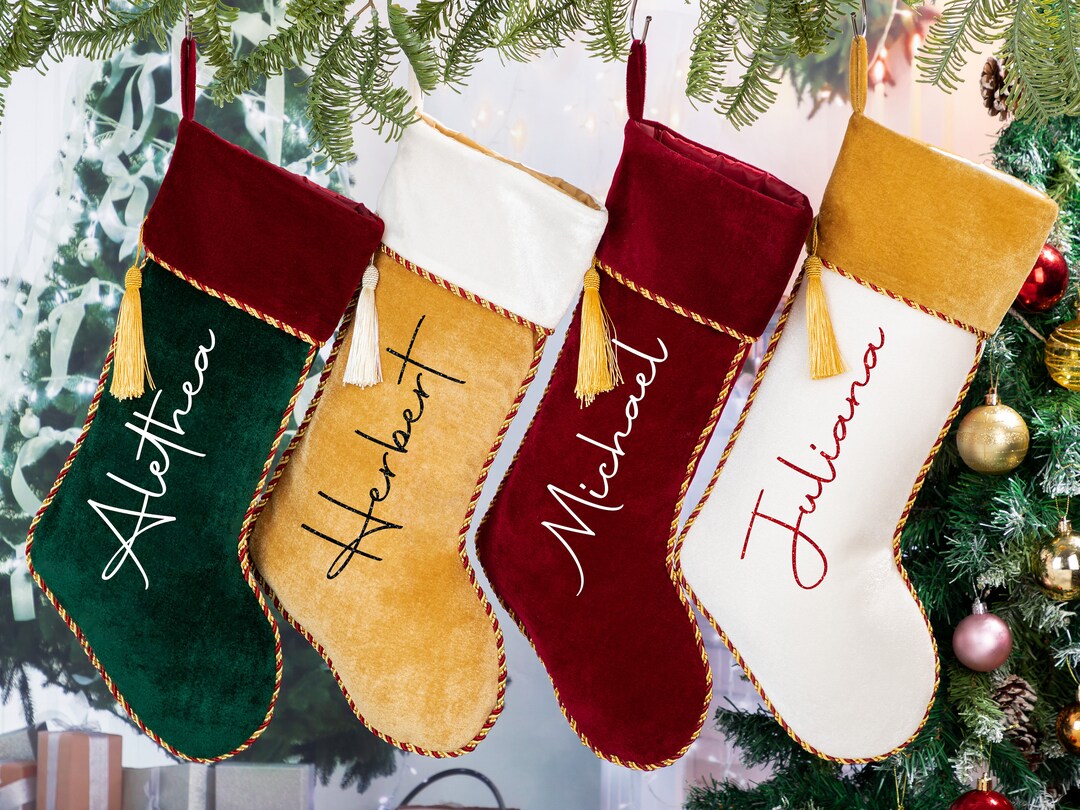 Personalized Christmas Stockings,velvet Christmas Stockings,monogram ...