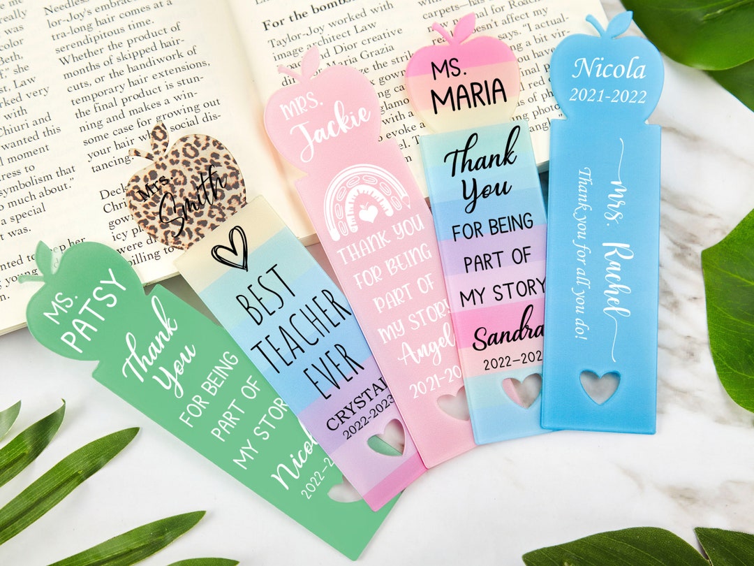 Teacher Bookmark,acrylic Teacher Bookmark Personalized,end of Year ...