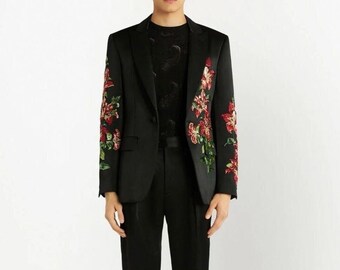 Embroidered Suit Jacket - Etsy