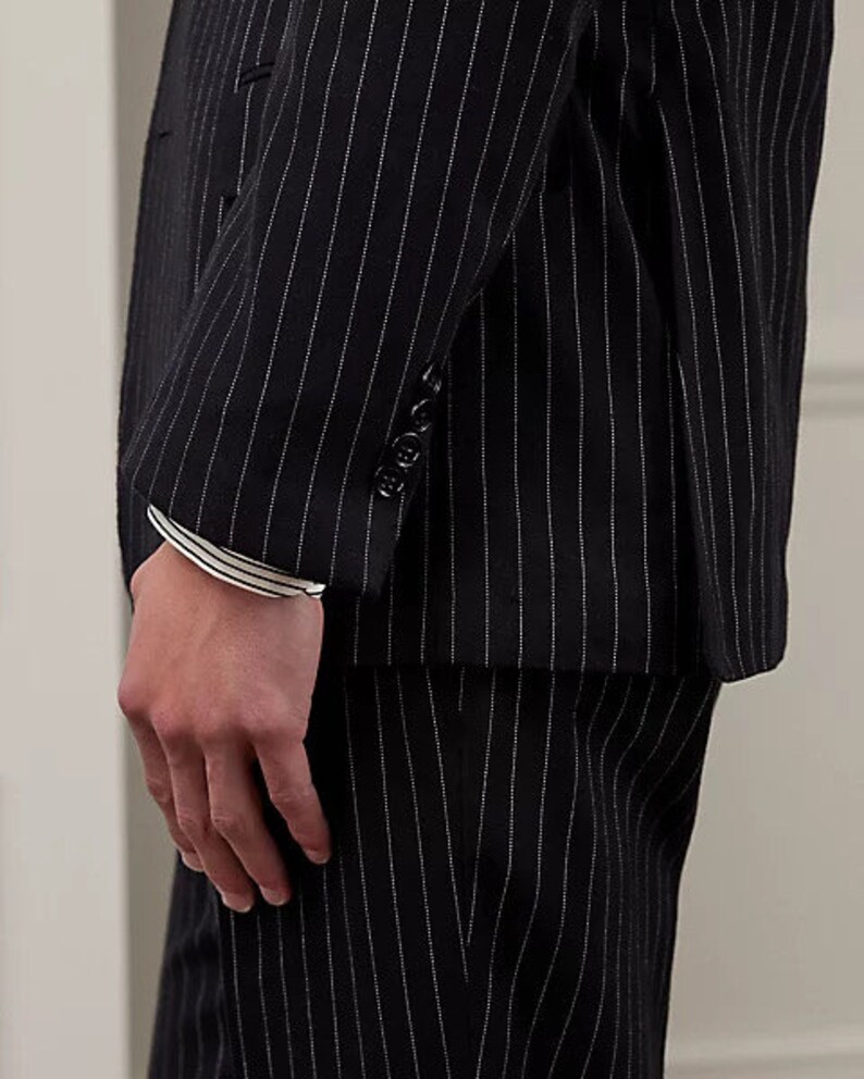 Classic Black Pinstripe Double Breasted Suit. - Etsy