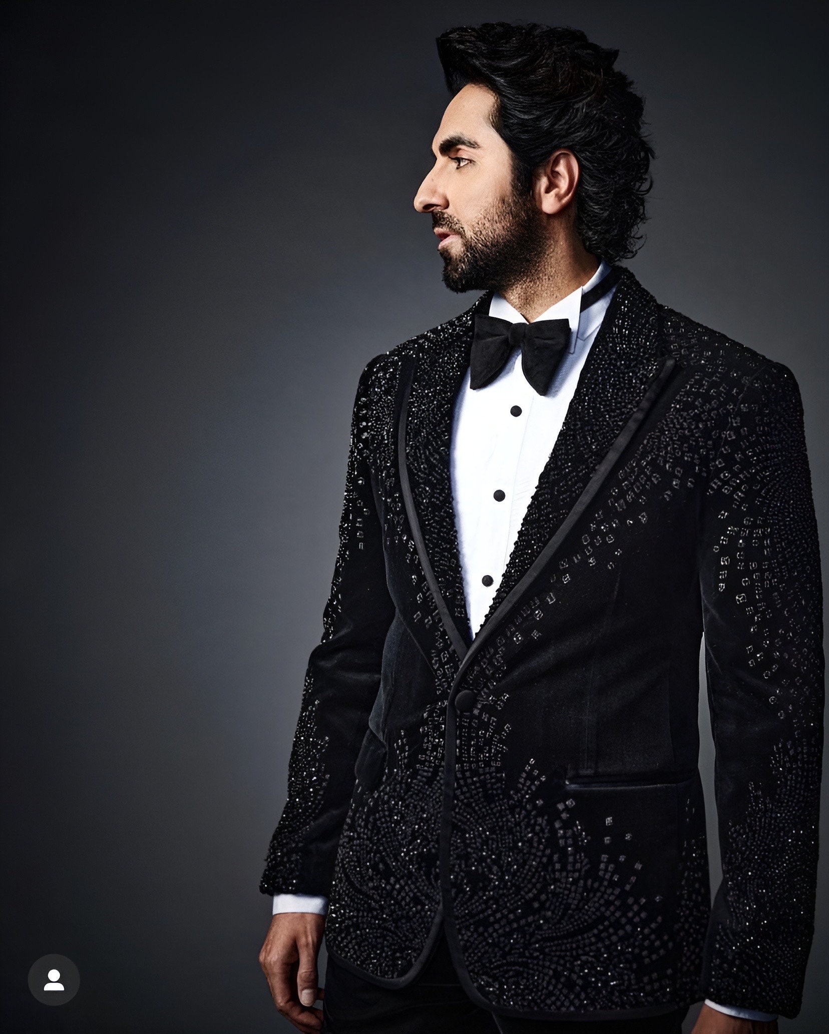 Black Sequin Embroidered Tuxedo for Wedding - Etsy