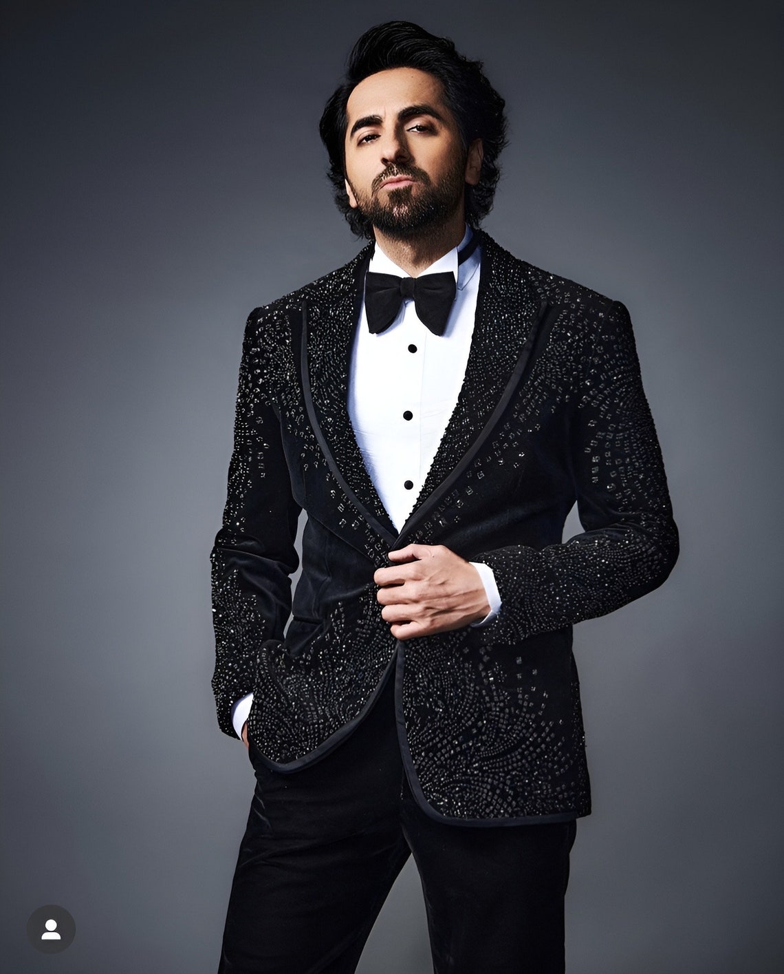 Black Sequin Embroidered Tuxedo for Wedding - Etsy