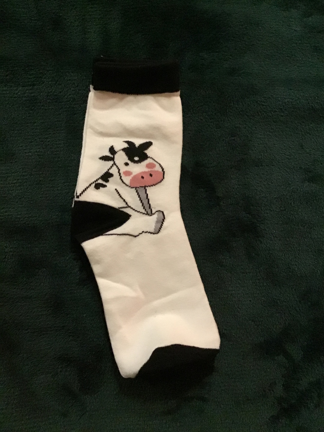 Cute Cow Novelty Socks, Cow Socks, Animal Socks, White Ankle Socks ...