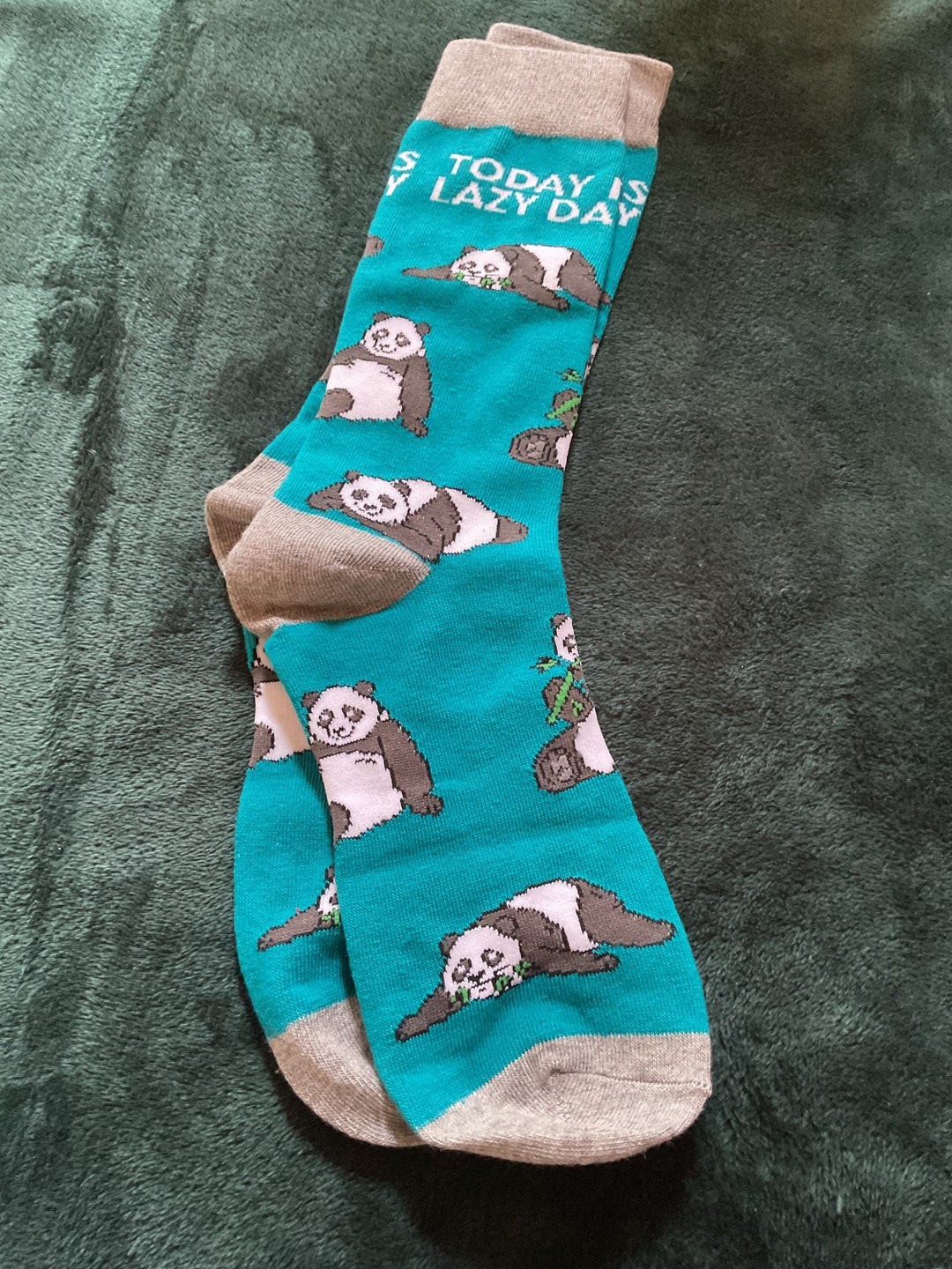 Cute Panda Novelty Socks, Panda Socks, Animal Socks, Turquoise Socks ...