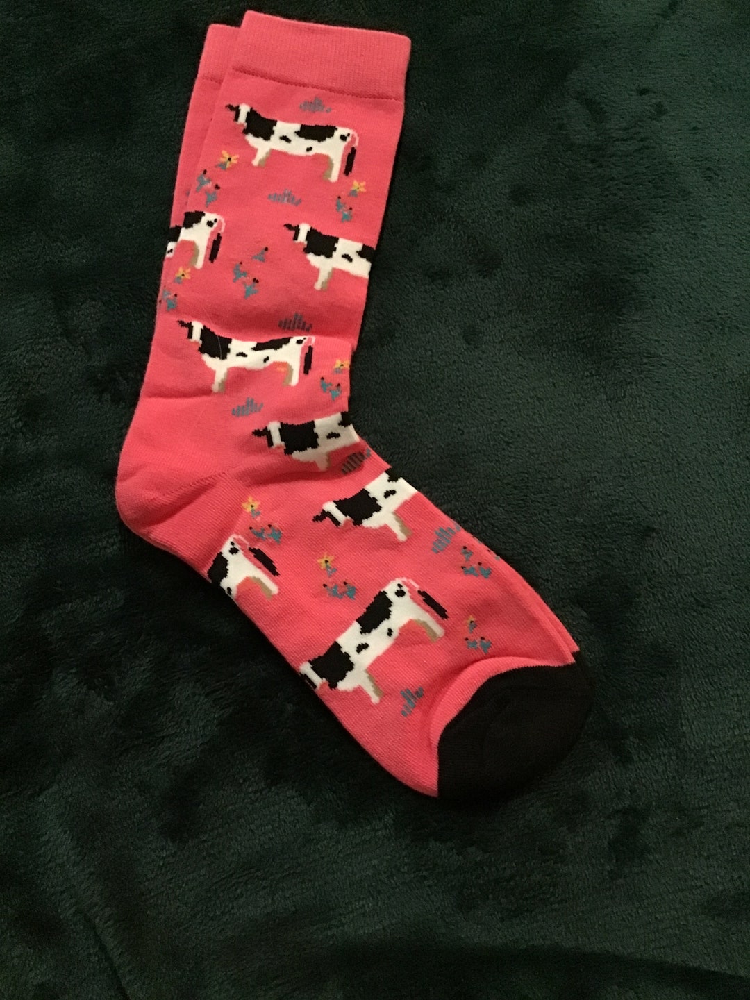 Cute Cow Novelty Socks, Cow Socks, Animal Socks, Pink Socks, Unisex ...