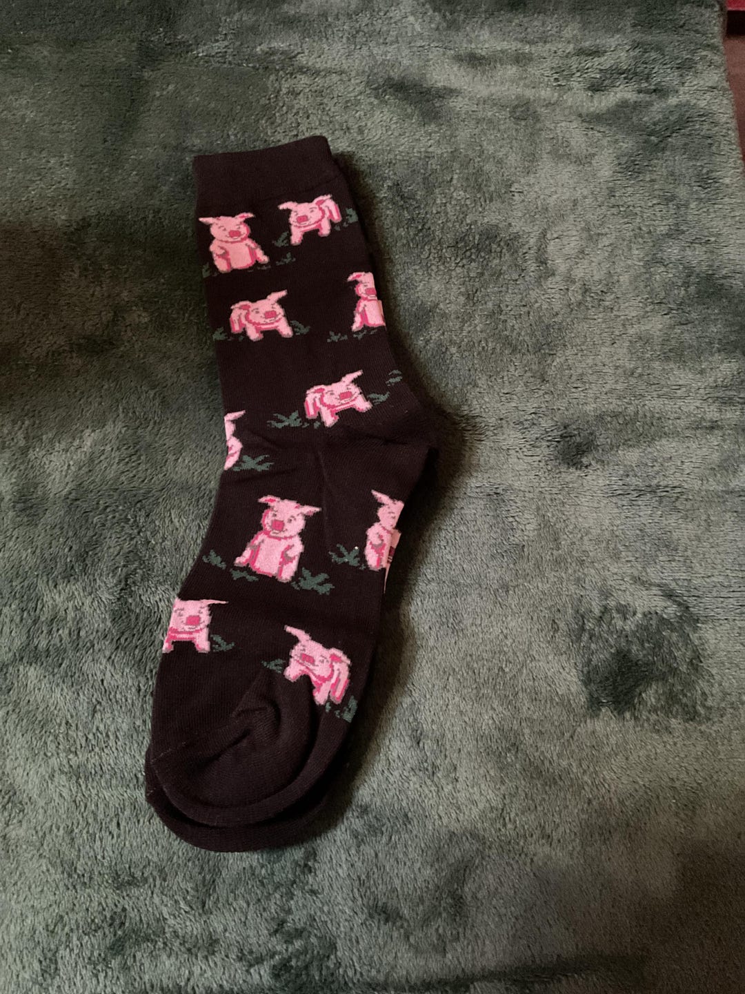 Cute Pig Socks, Novelty Socks, Pink Pigs, Black Socks, Unisex Socks ...