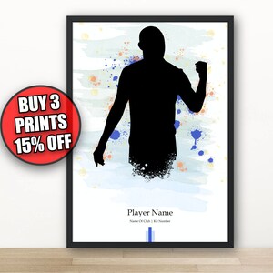 Custom Football Poster - Personalised Footballer Print - Football Print ...