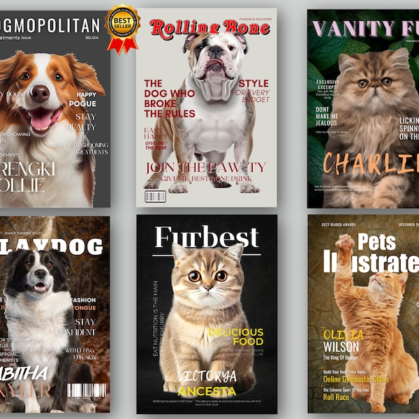 Personalized Dog Magazine Cover Custom - Etsy