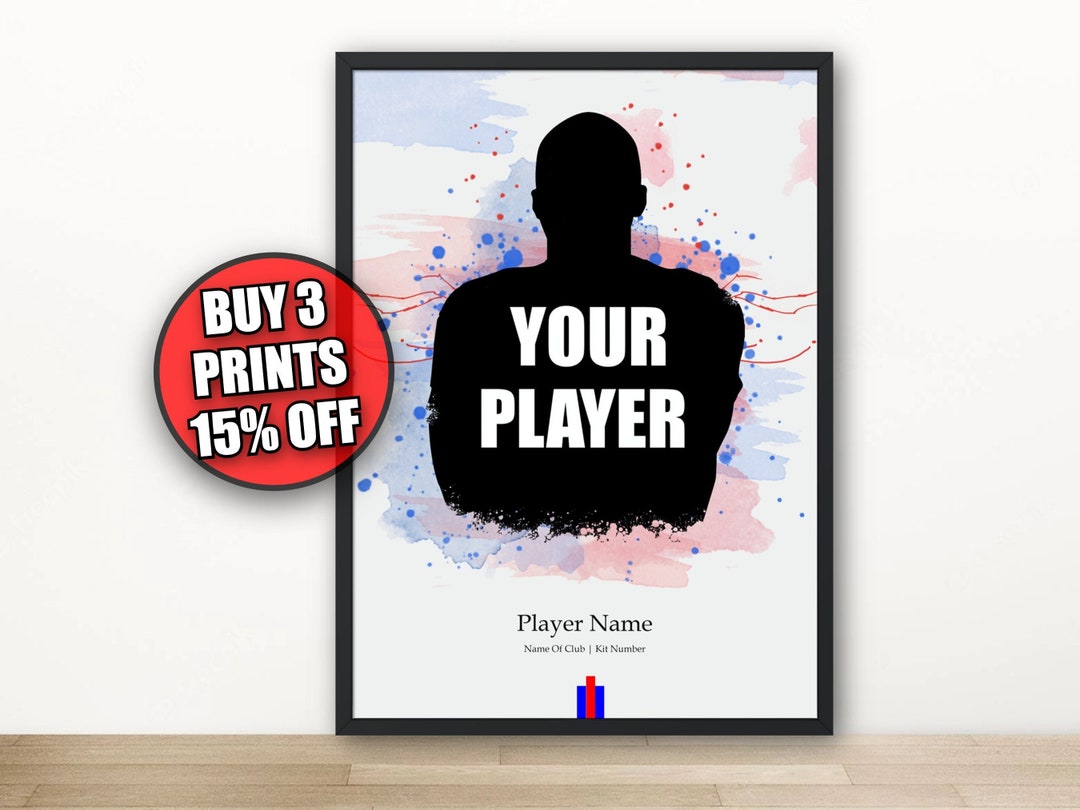 Custom Football Poster - Personalised Footballer Print - Football Print ...