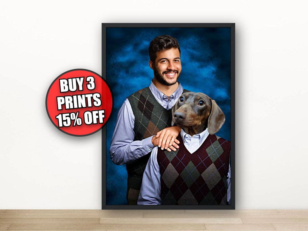Step Brother Pet Portrait, Funny Dog Portrait, Human Pet Portrait From ...