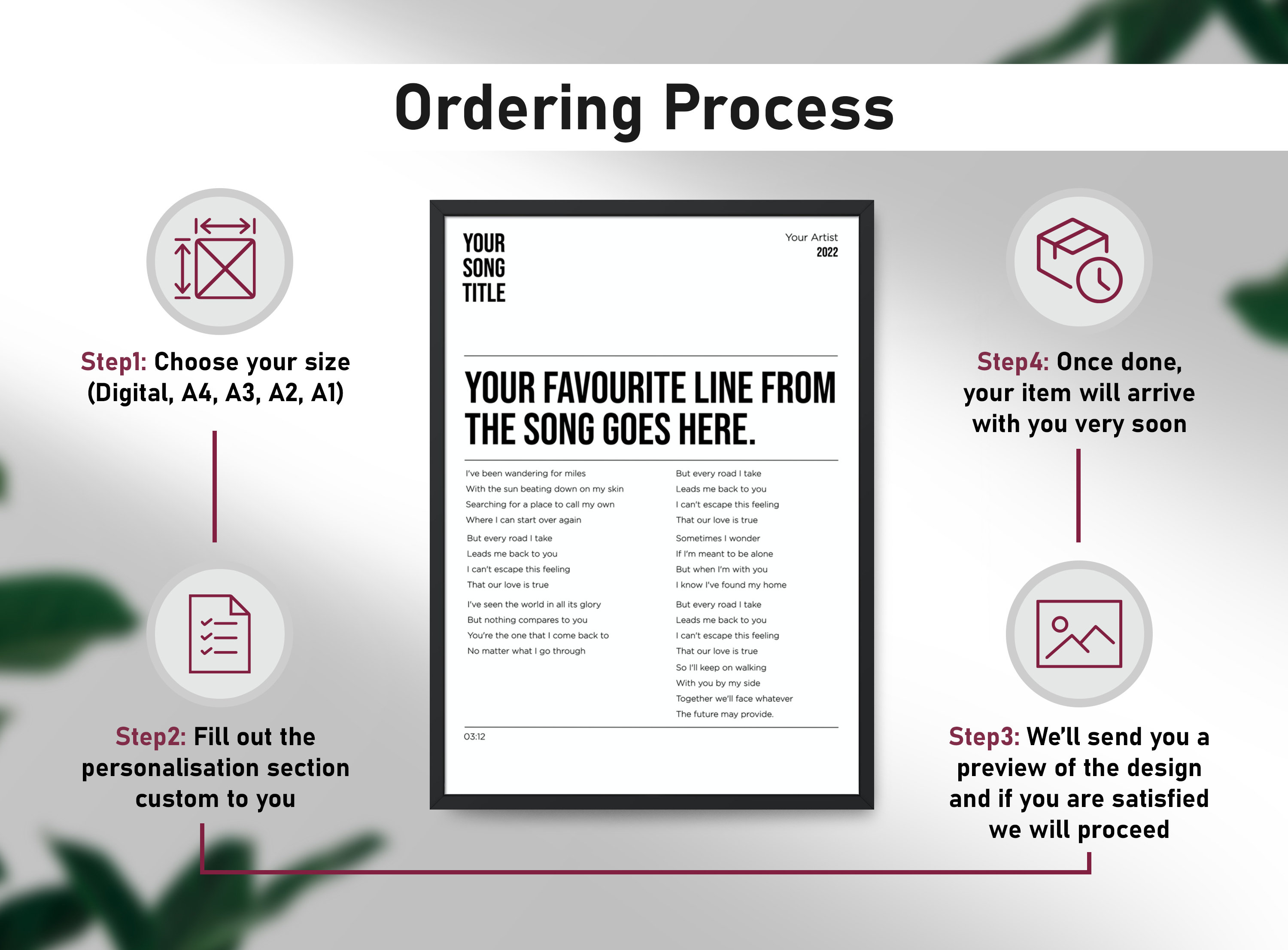 Custom Song Lyrics Print Song Lyrics Wall Art Personalised - Etsy