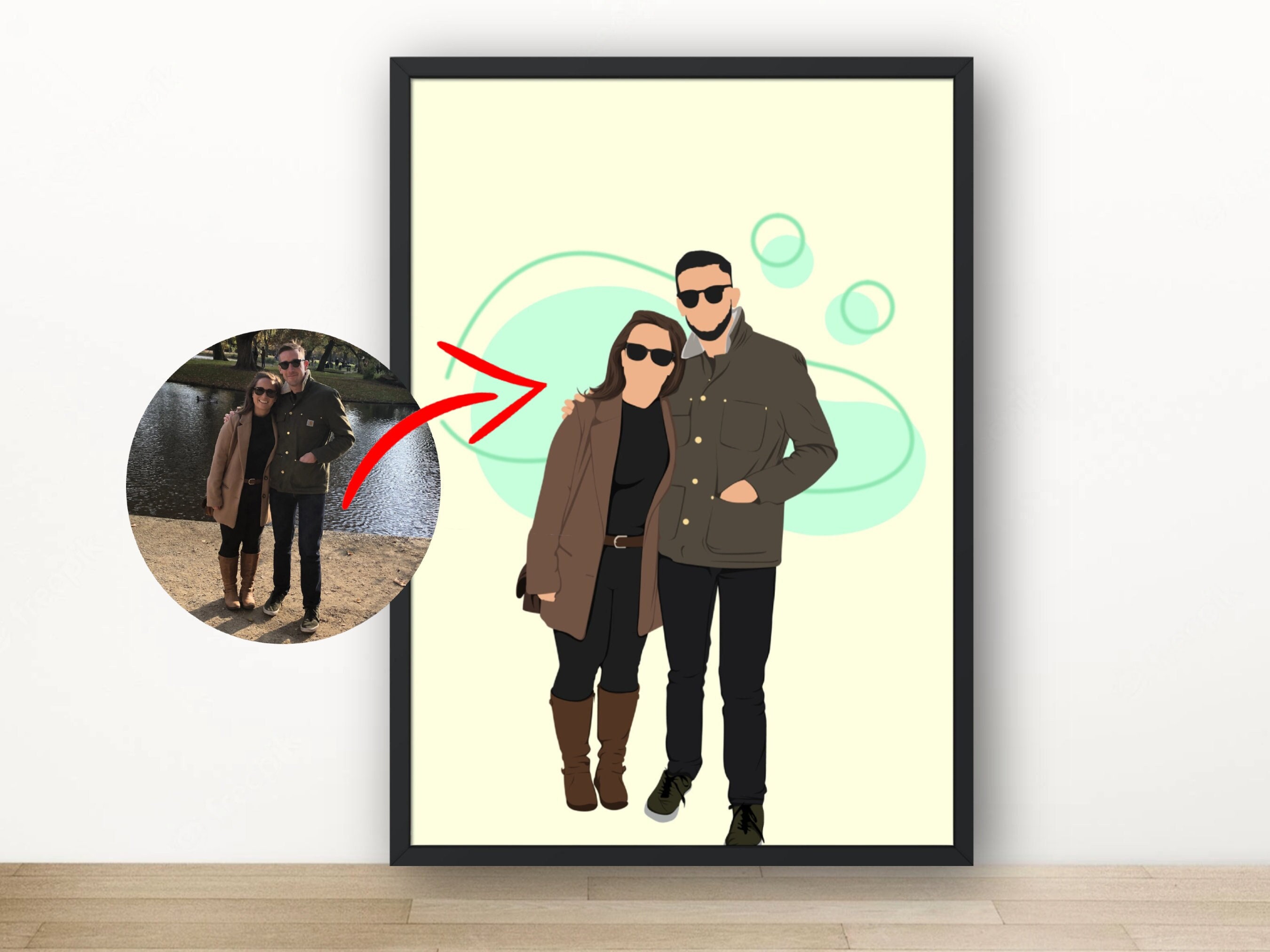 Custom Faceless Portrait From Photo, Faceless Portrait, Personalised ...