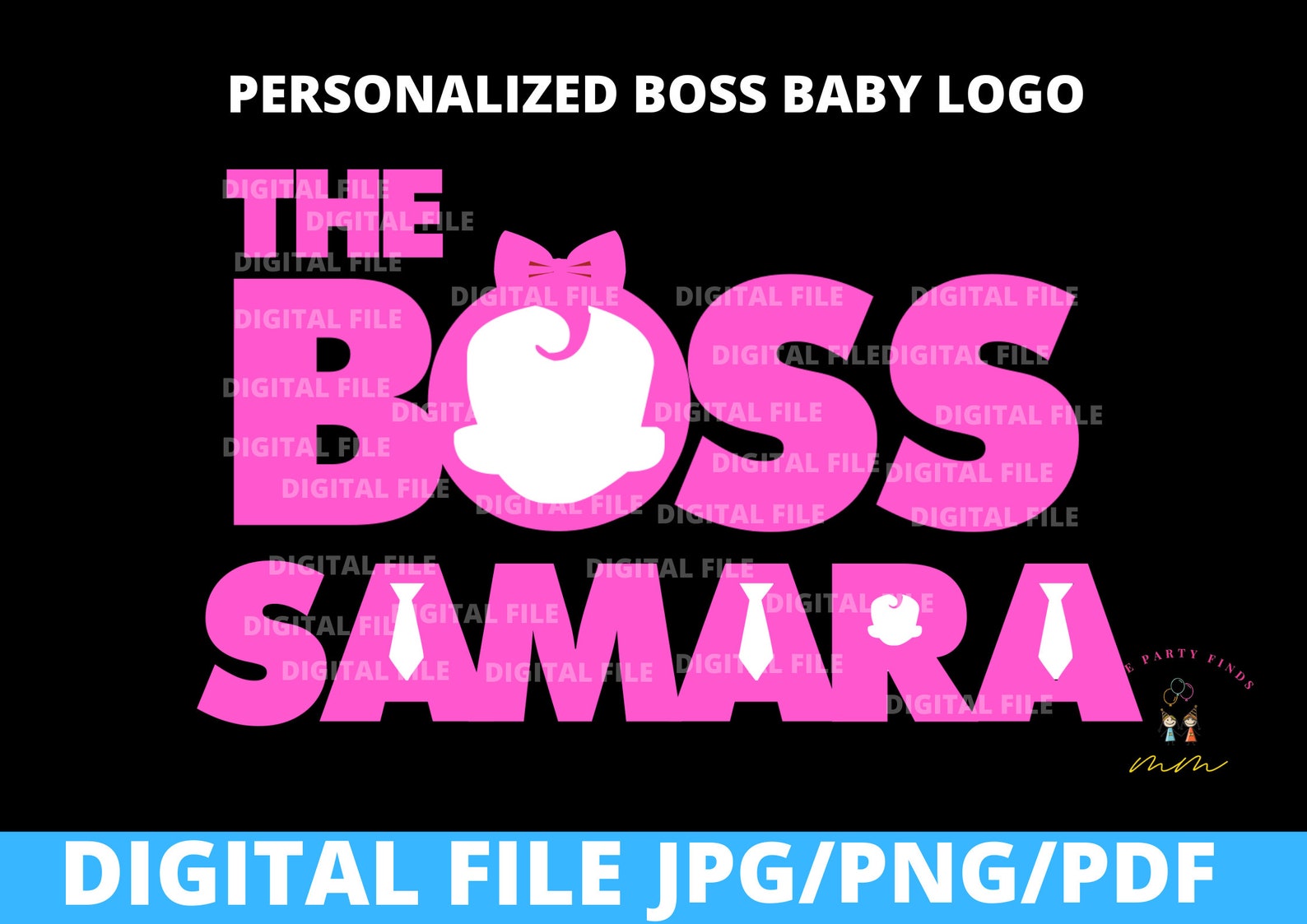 Personalized Girl Boss Baby Logo Printable - Etsy