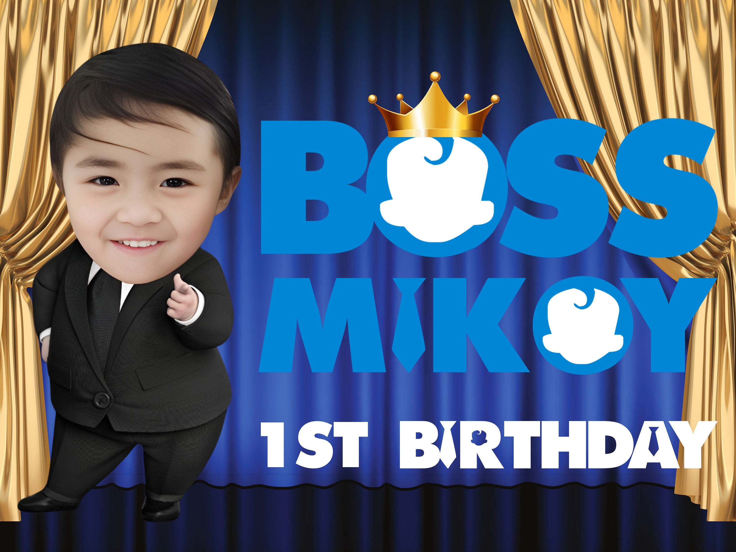 Personalized Boss Baby Backdrop (digital Product Only) Boy or Girl - Etsy