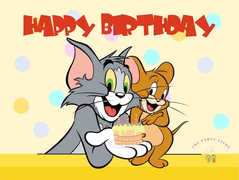 Tom and Jerry Theme Birthday Backdrop ( DIGITAL FILE ONLY) - Etsy