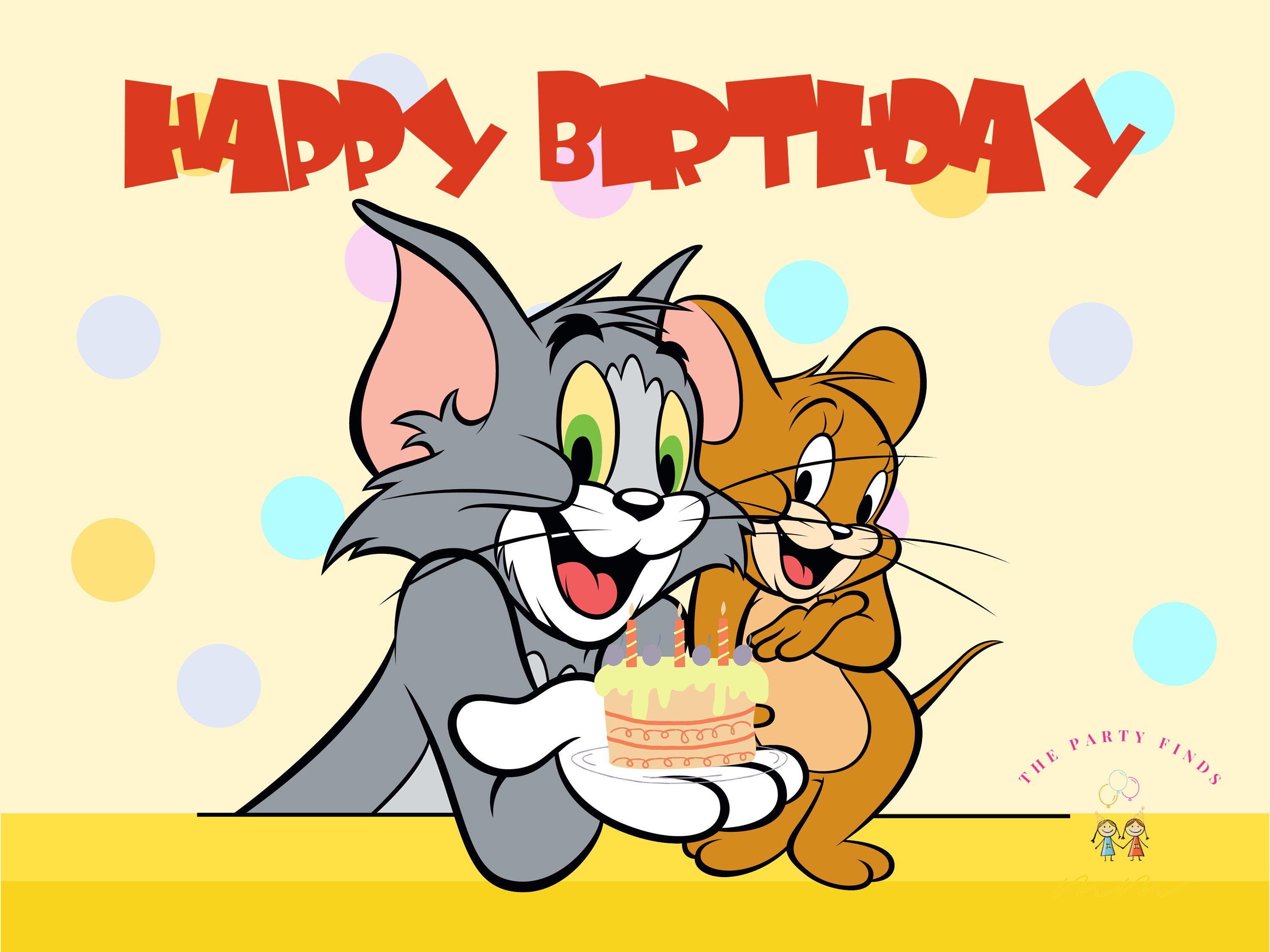 Tom and Jerry Theme Birthday Backdrop DIGITAL FILE ONLY - Etsy