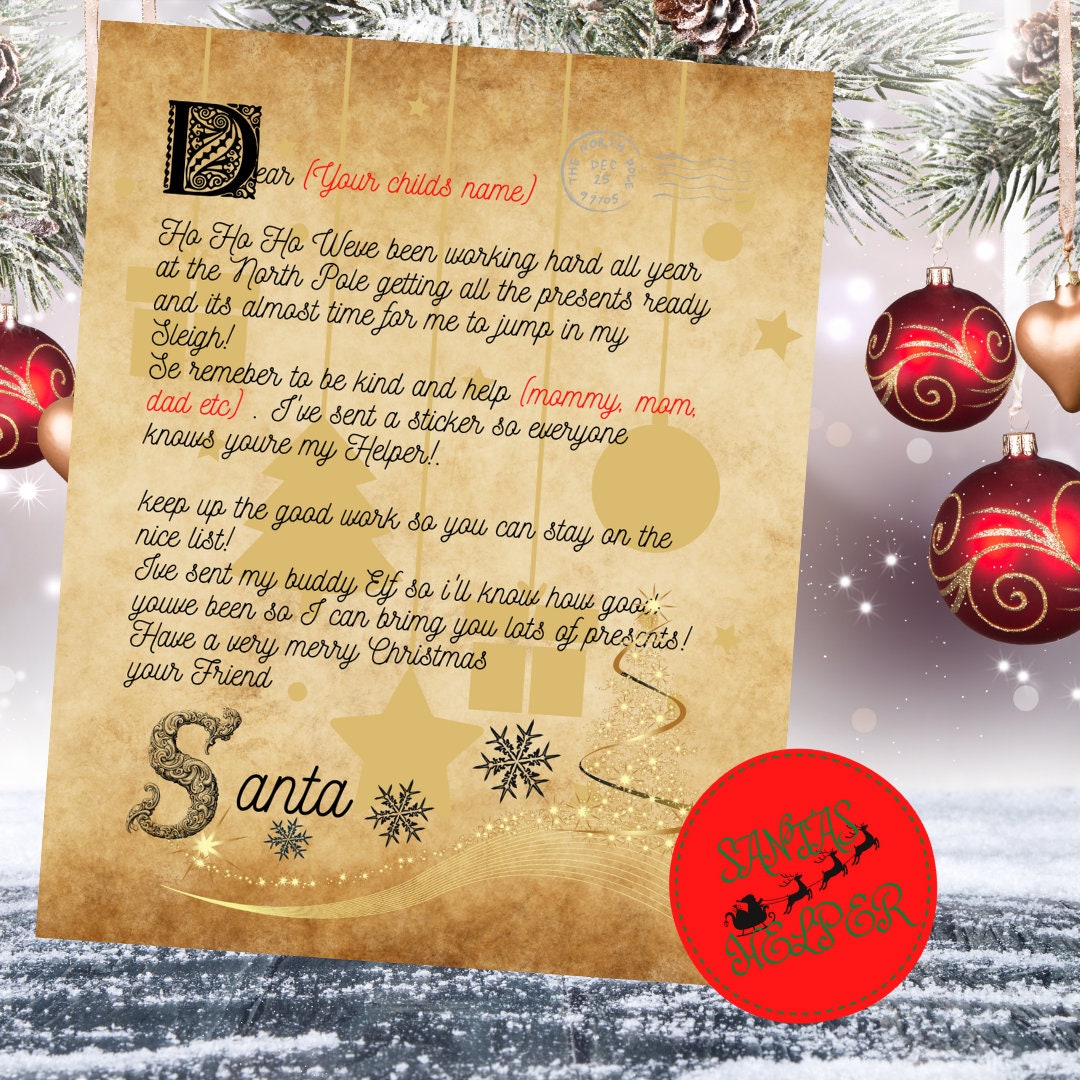 Handmade Personalised Letter Delivered From Santa! Includes Free Gift ...