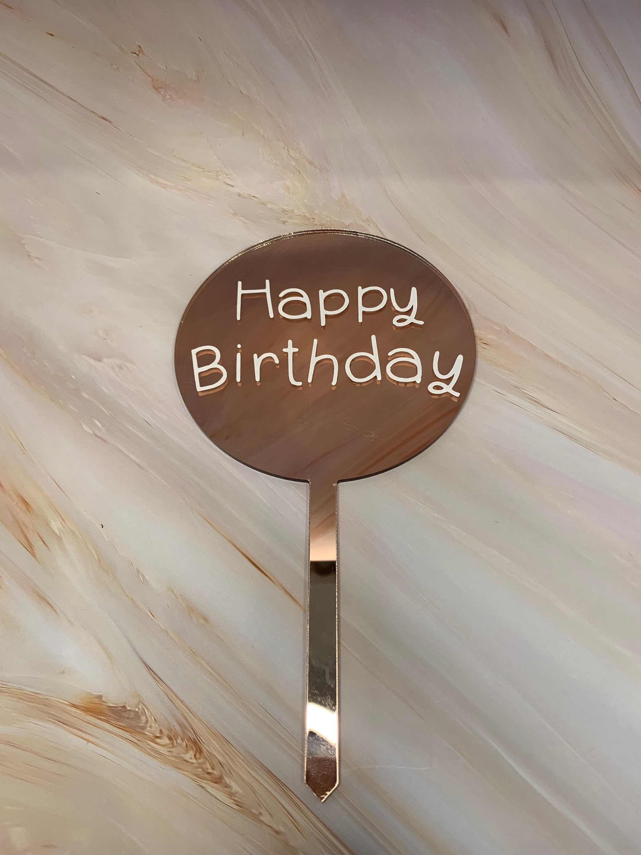 Rose Gold Mirror Cake Topper - Etsy