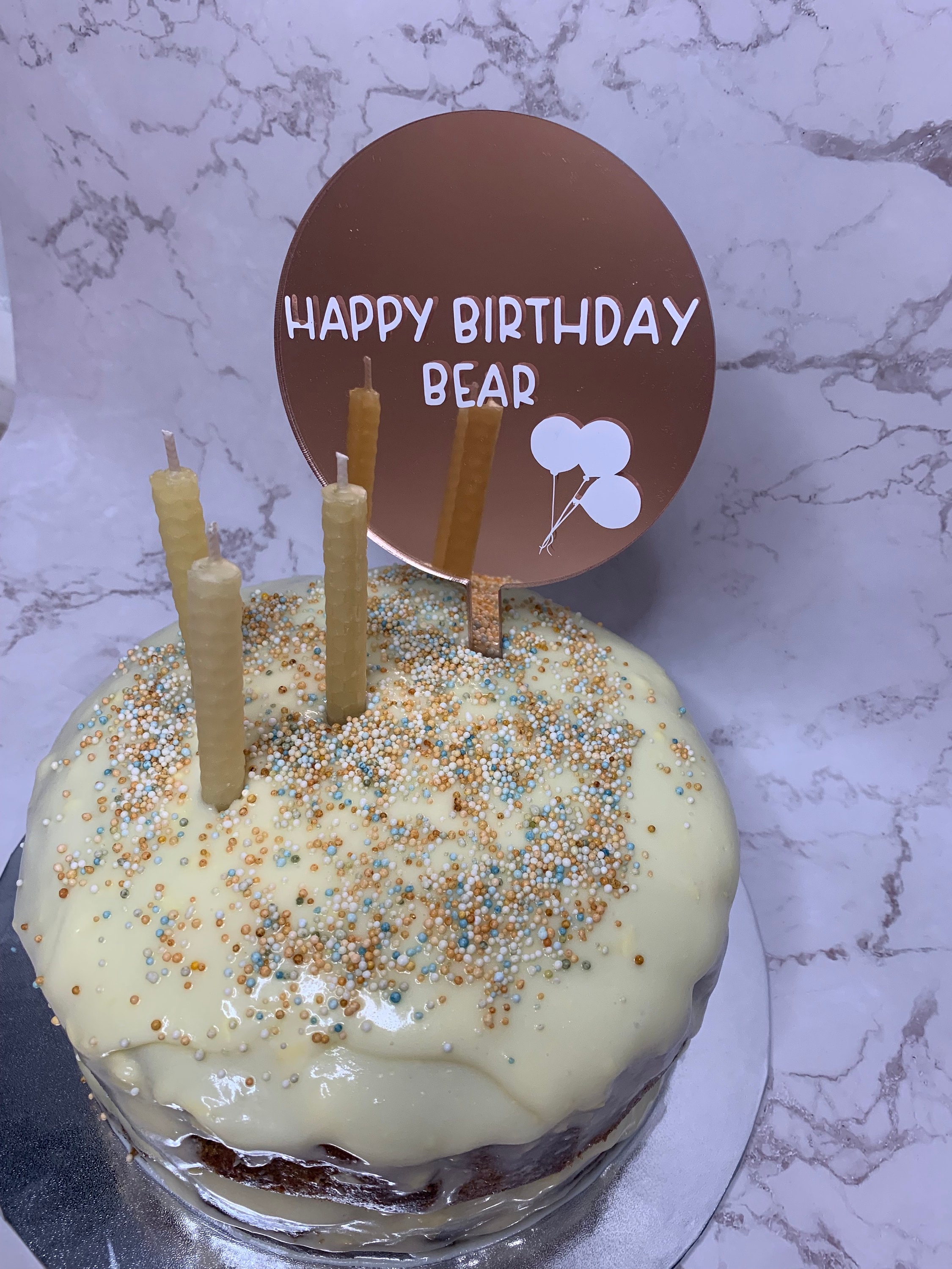 Rose Gold Mirror Cake Topper - Etsy