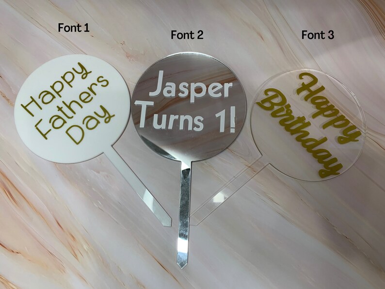 Silver Mirror Cake Topper - Etsy