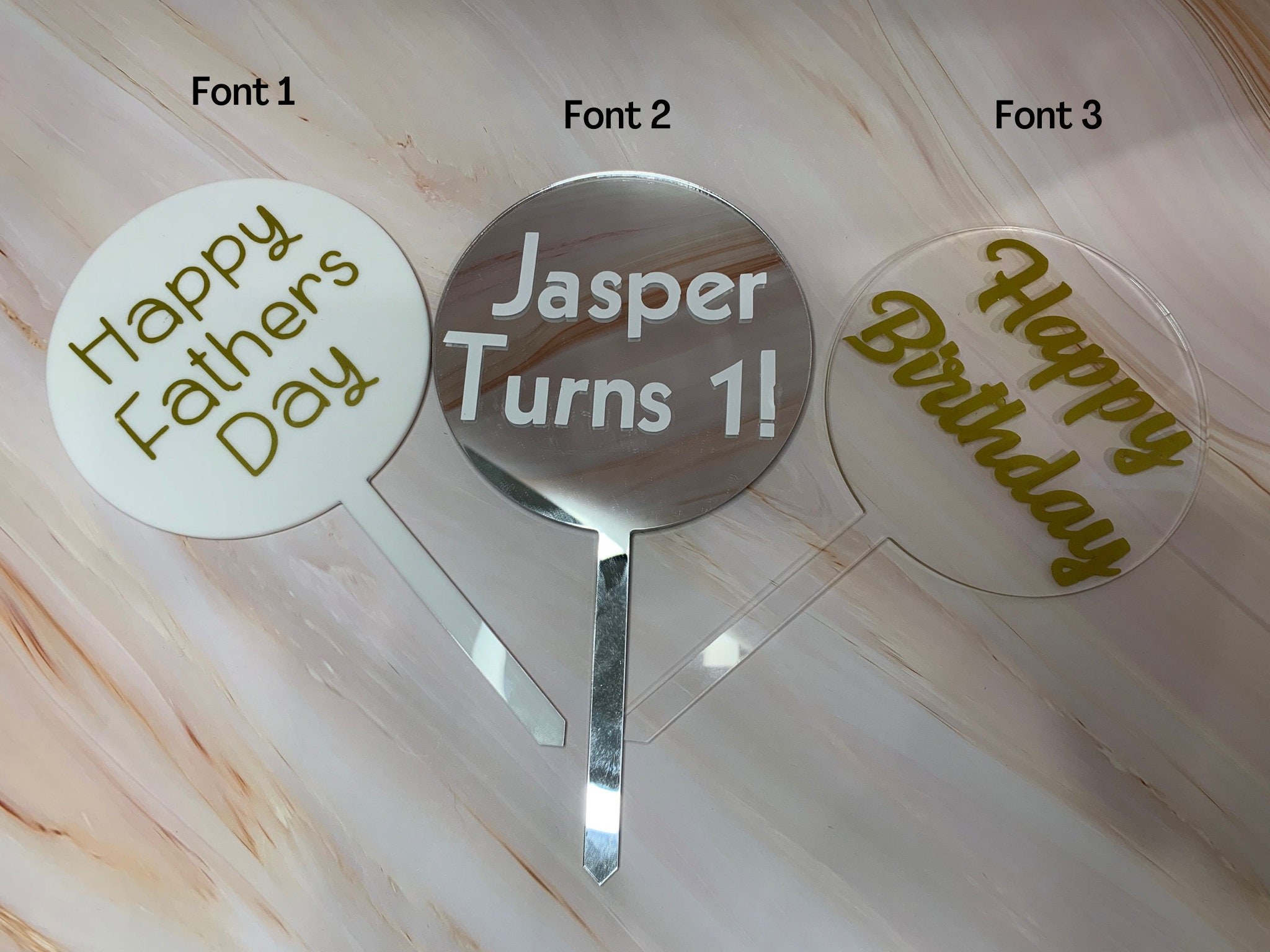Rose Gold Mirror Cake Topper - Etsy