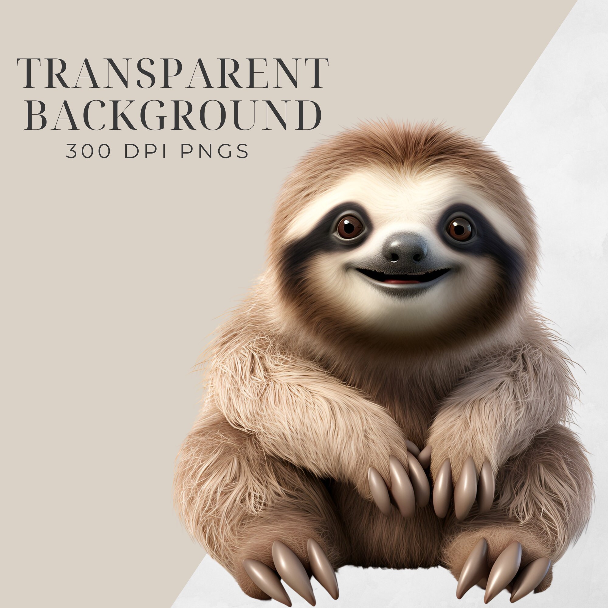 Baby Sloth Clipart, Watercolour Clipart, Digital Download, Paper Craft ...