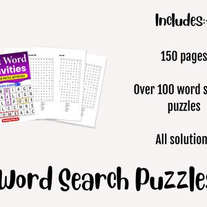 Sight Words Word Search Puzzles, Word Search Printables, Sight Words ...