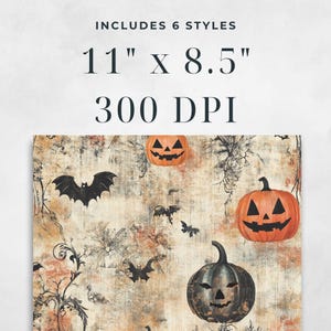 Vintage Shabby Chic Halloween Papers, Halloween Printable Journal Pages ...