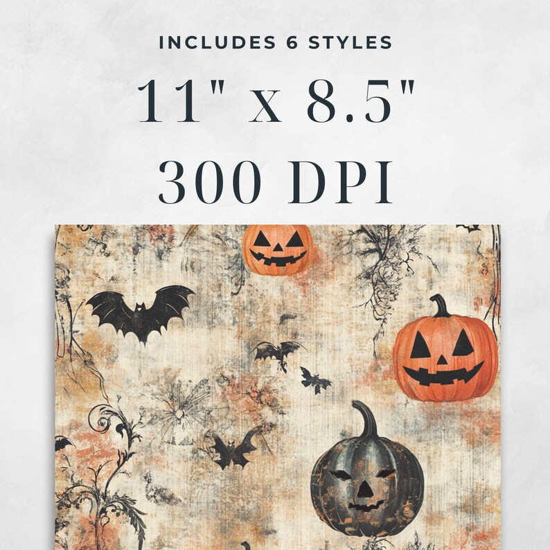 Vintage Shabby Chic Halloween Papers, Halloween Printable Journal Pages ...
