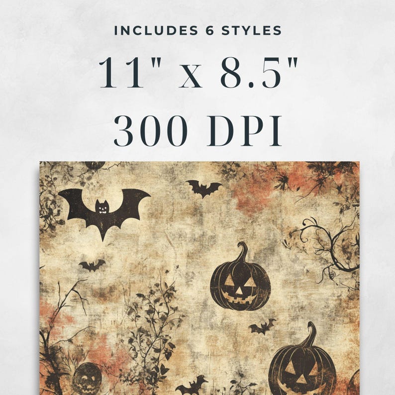 Vintage Shabby Chic Halloween Papers, Halloween Printable Journal Pages ...